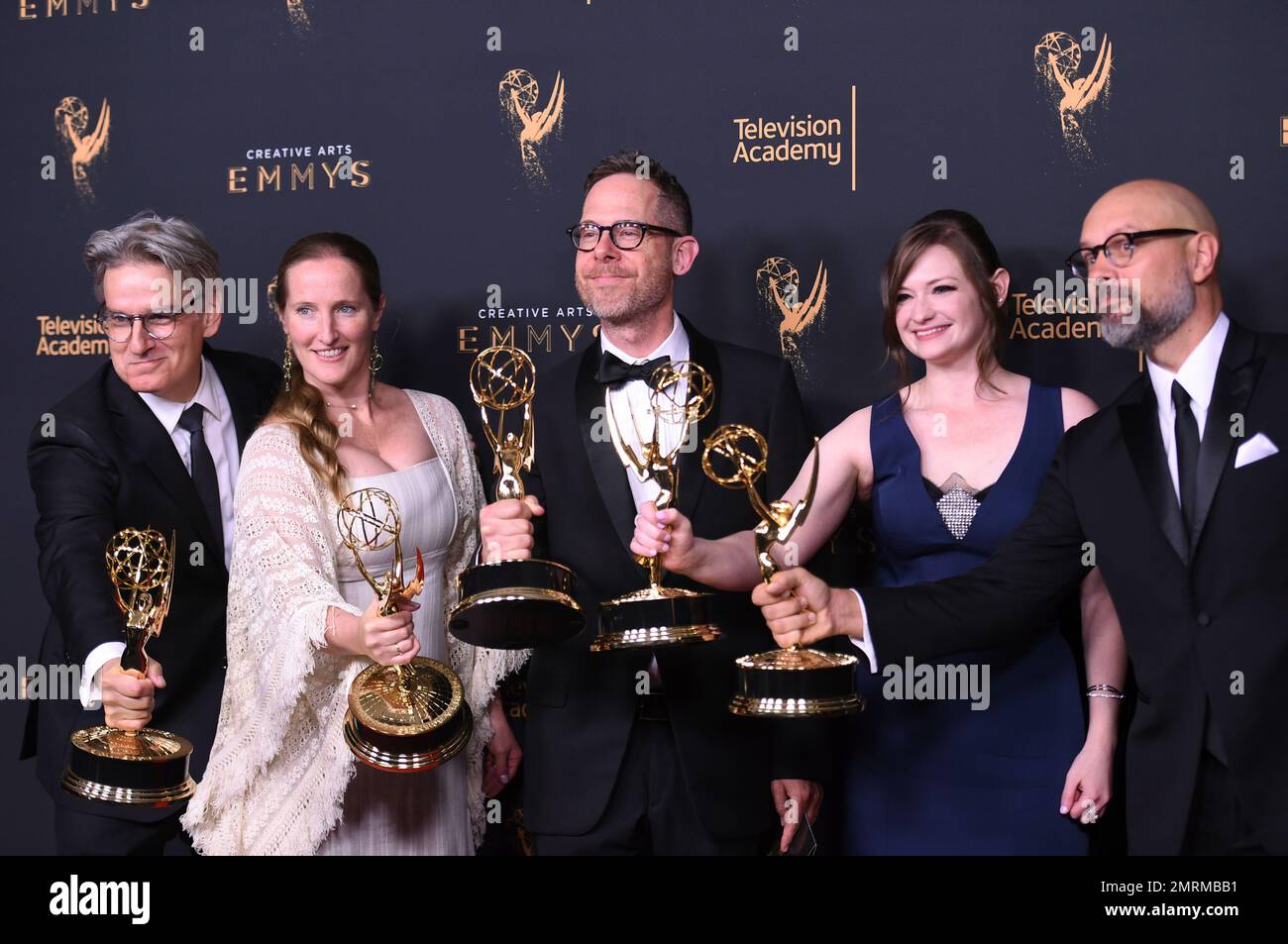 Peter Gould, from left, Melissa Bernstein, Dan Appel, Ariel Levine, Rob Knox poses in the press ...