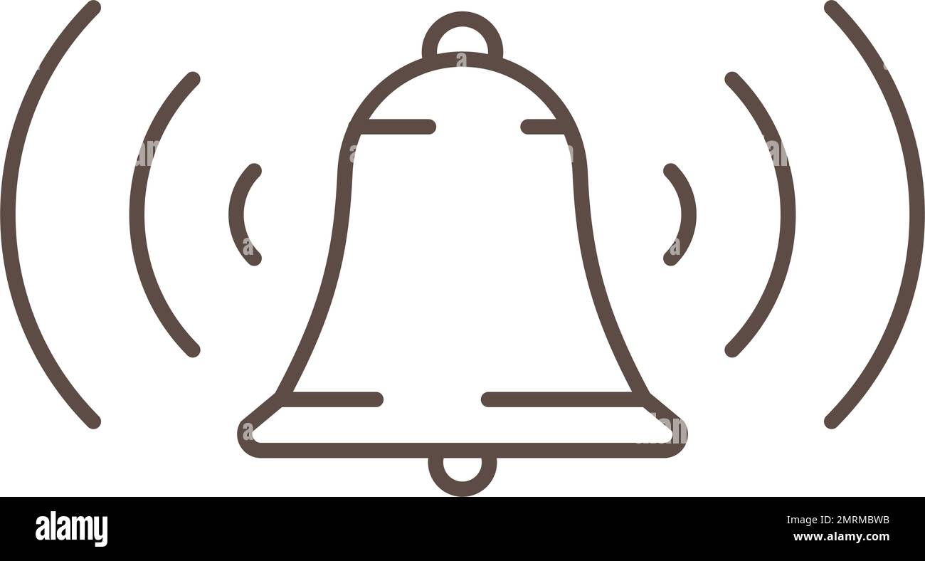 Bell icon. Alarm vector. Alert ring symbol. Phone notification or push ...