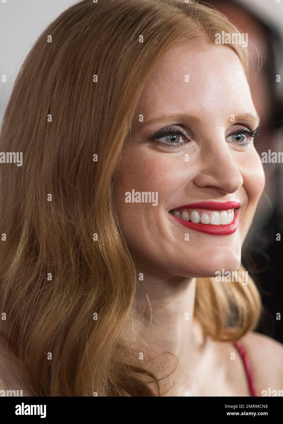 Actress Jessica Chastain attends a premiere for "Woman Walks Ahead" on ...