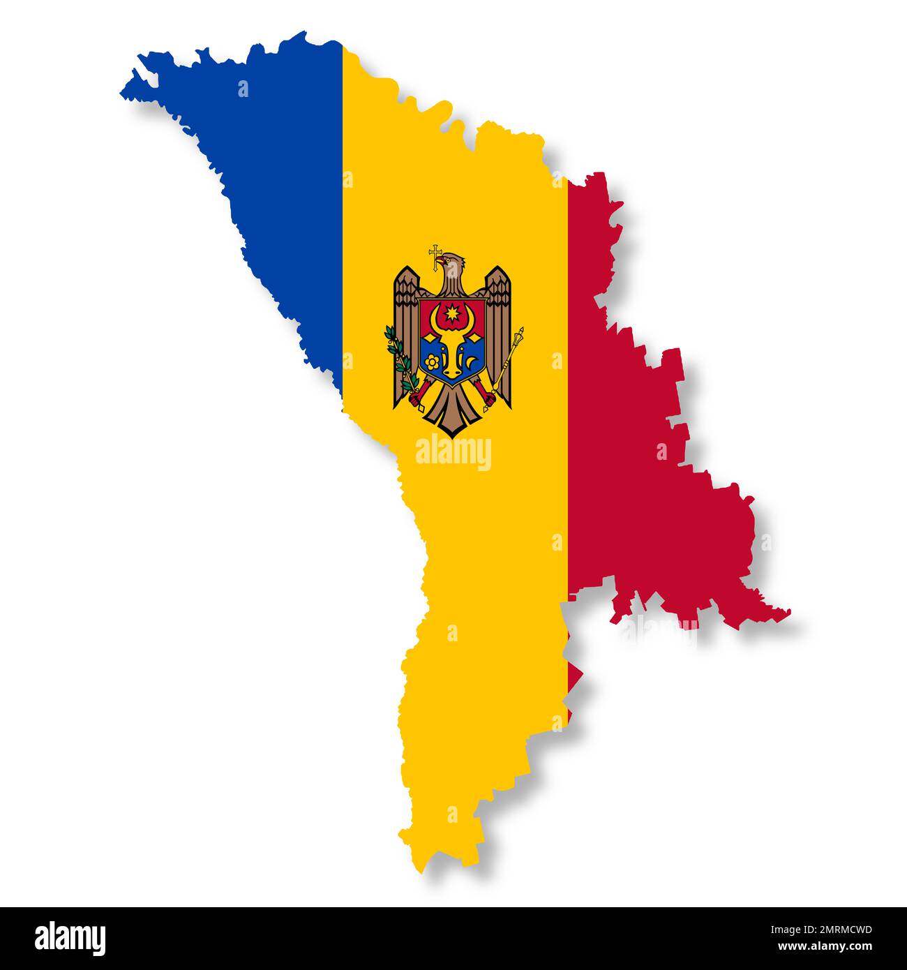 Moldova map on white background with clipping path 3d illustration ...