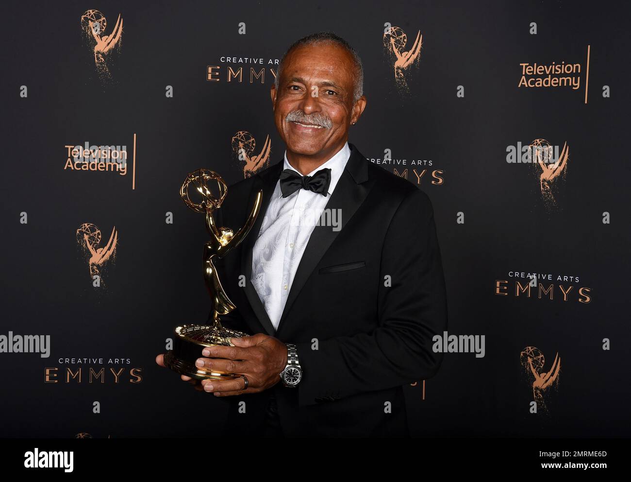 EXCLUSIVE - Donald A. Morgan poses for a portrait with the award for ...