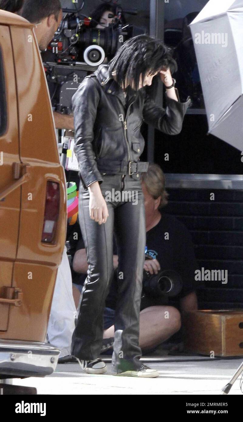 Complete with full leathers and black mullet, Kristin Stewart shoots an ...