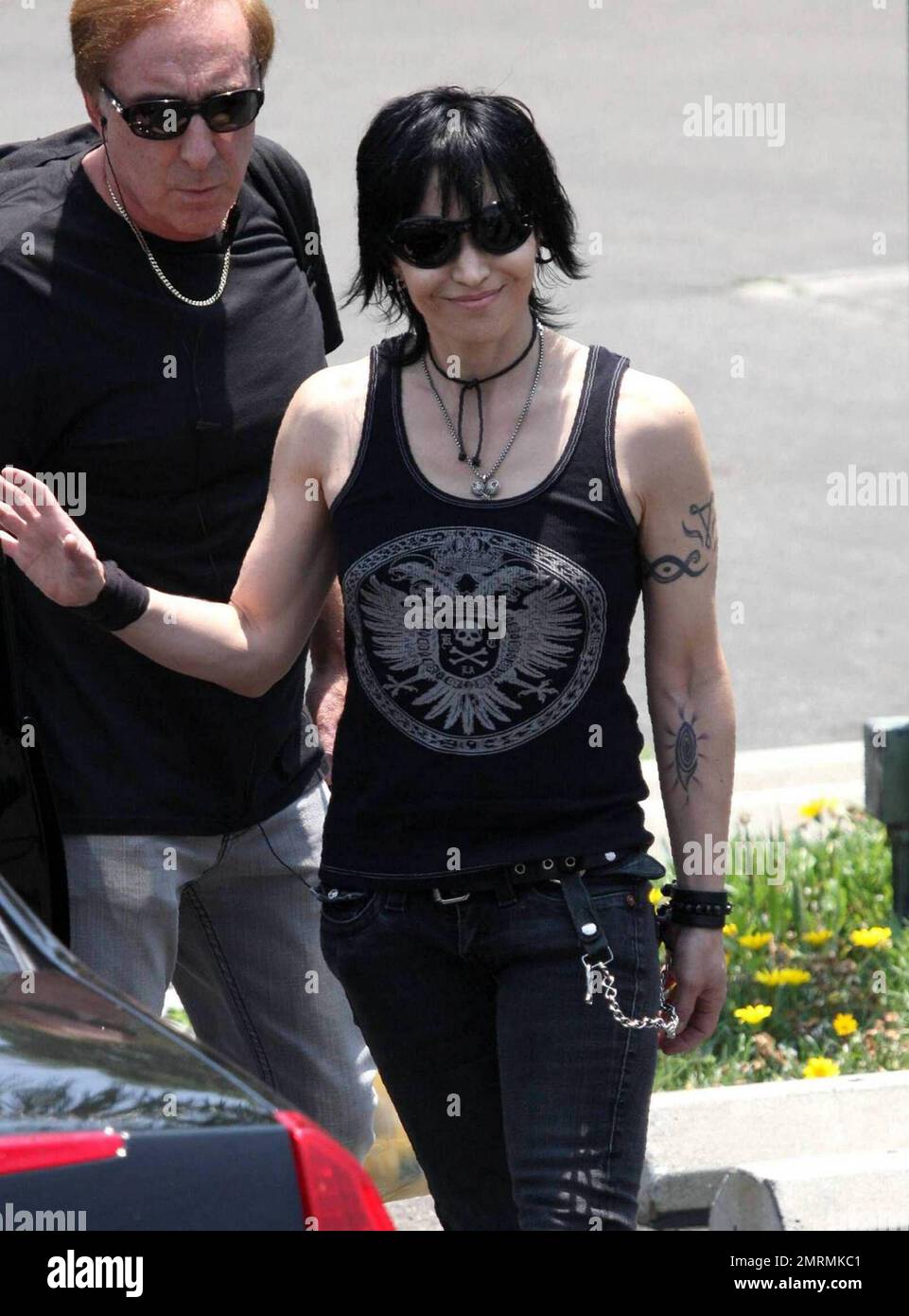 Actress Kristen Stewart and singer Joan Jett were seen leaving a hotel ...