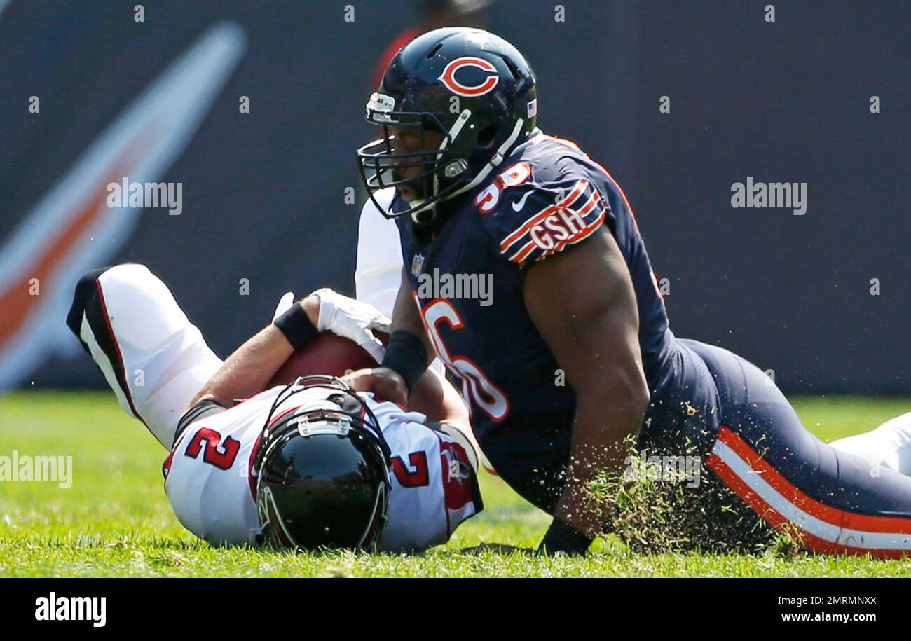 Atlanta Falcons quarterback Matt Ryan (2) gets sacked by Chicago Bears ...