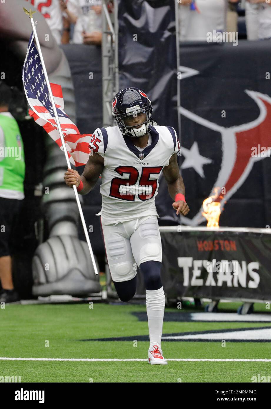 Houston Texans cornerback Kareem Jackson (25) is introduced prior to an ...