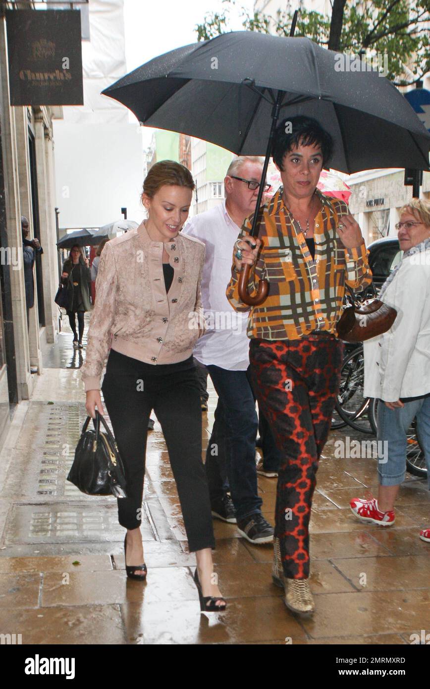 Singer Kylie Minogue was spotted out and about on a rainy day on New ...