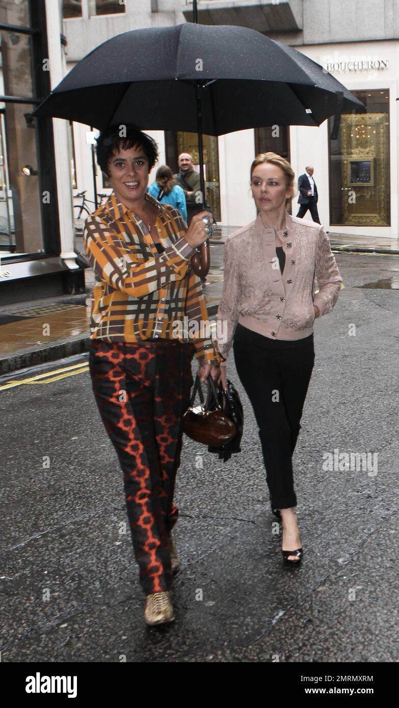 Singer Kylie Minogue was spotted out and about on a rainy day on New ...