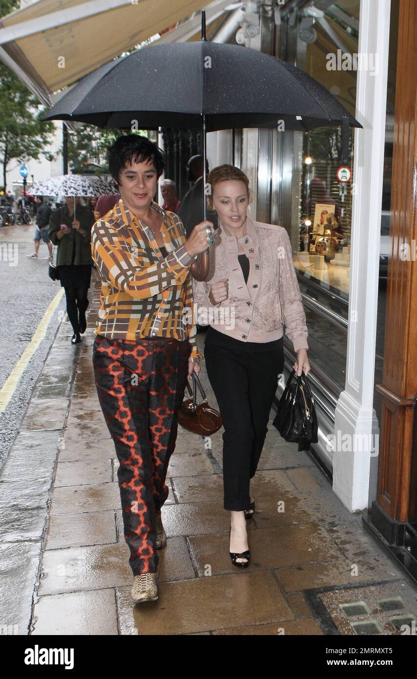 Singer Kylie Minogue was spotted out and about on a rainy day on New ...