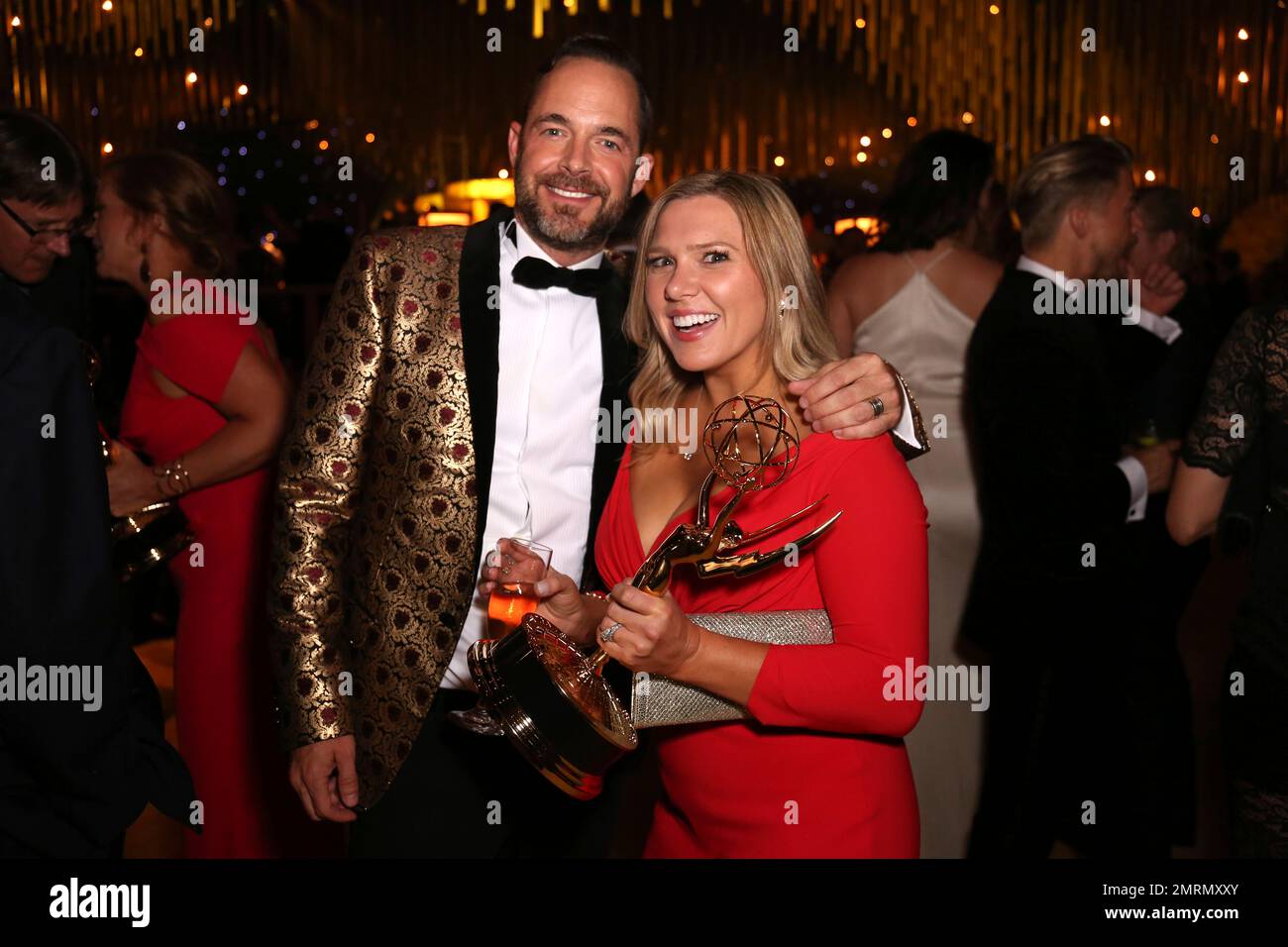 Laura Roush, right, and guest, attend the Governors Ball during night ...