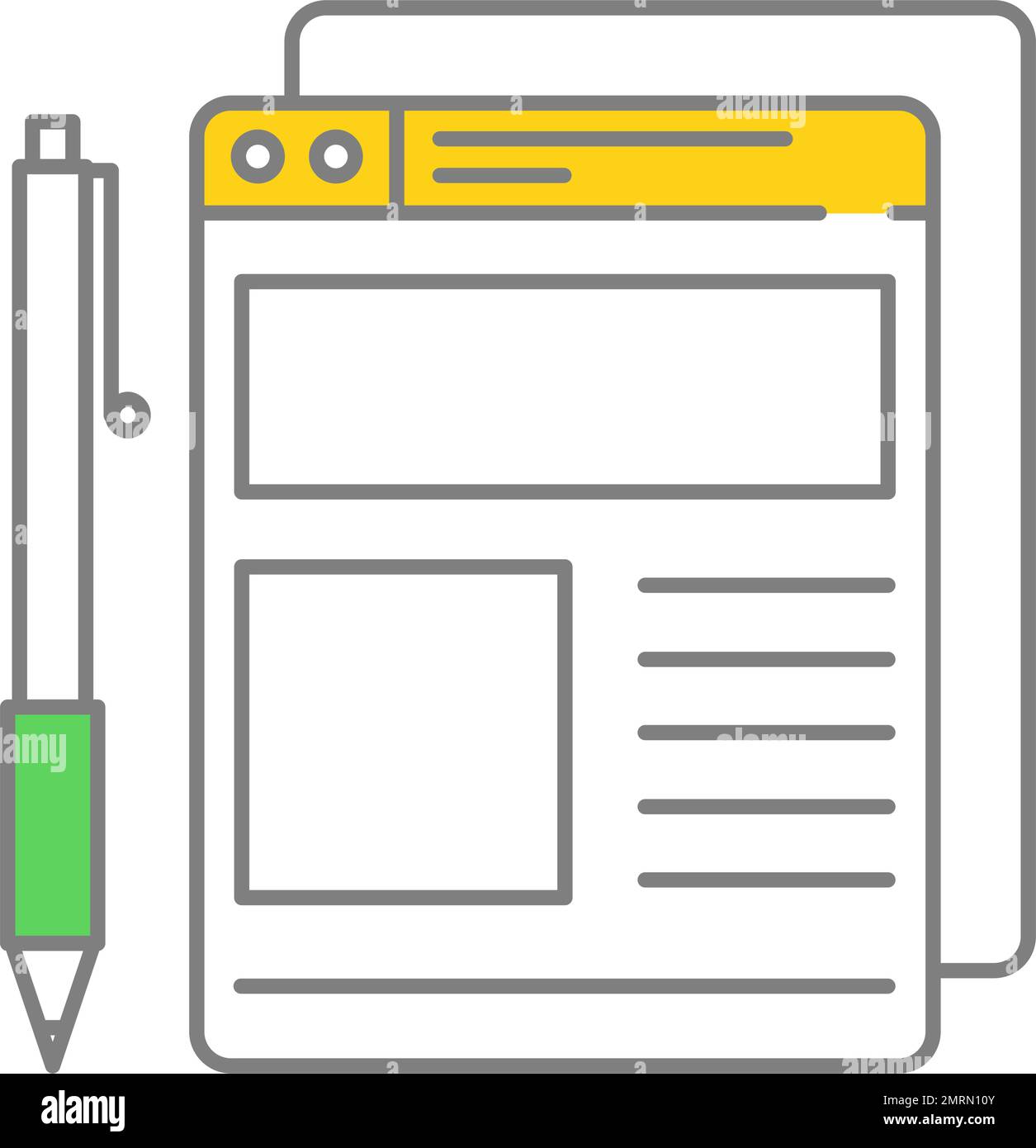 Modification icon. Mobile app page line and pen vector design. Digital ...