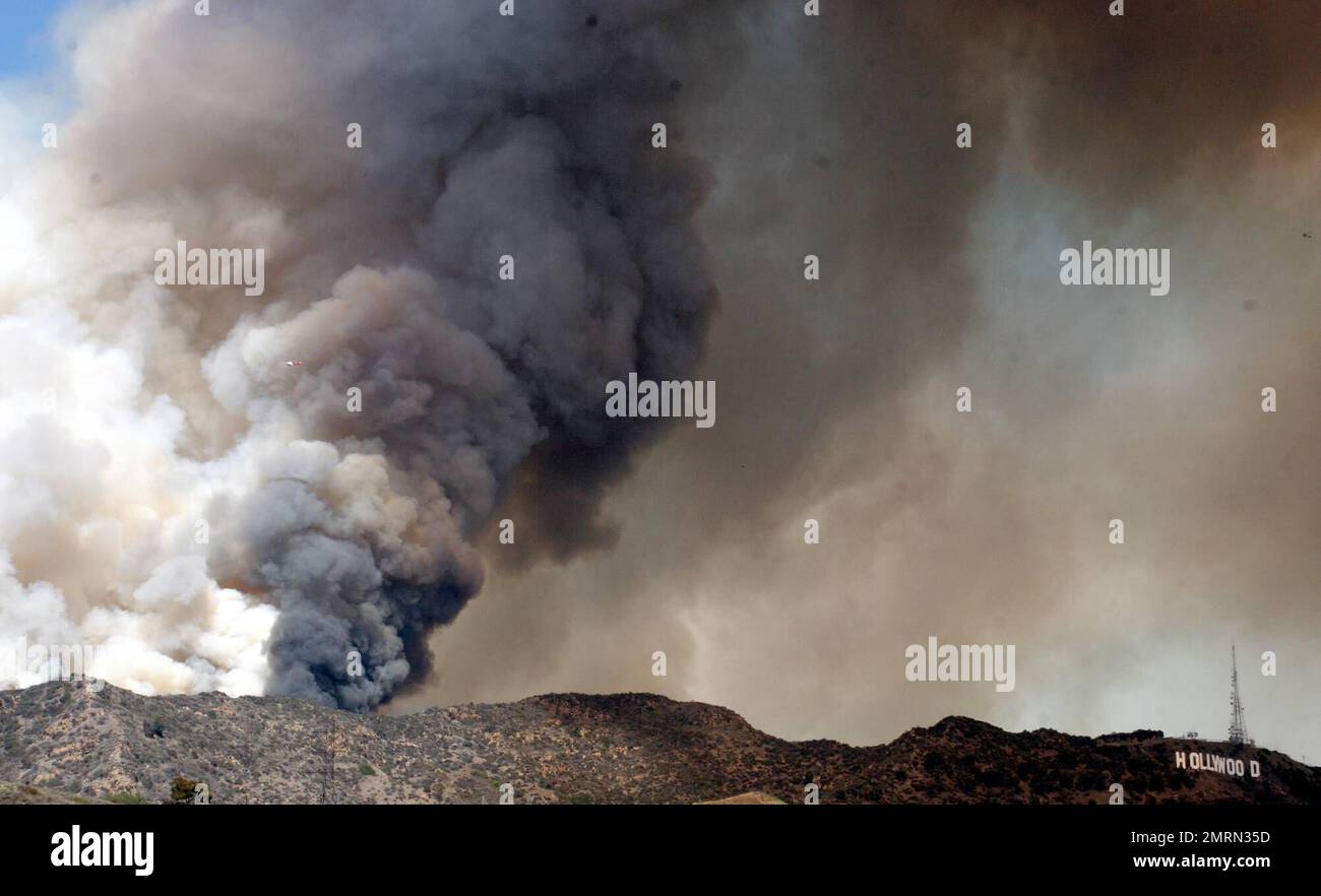 The famous Hollywood sign was in danger today as a fire raged on the ...