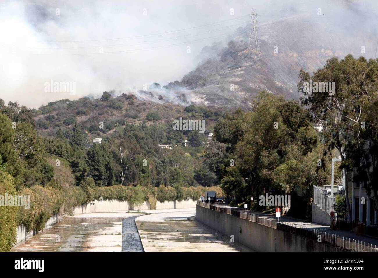 The famous Hollywood sign was in danger today as a fire raged on the ...