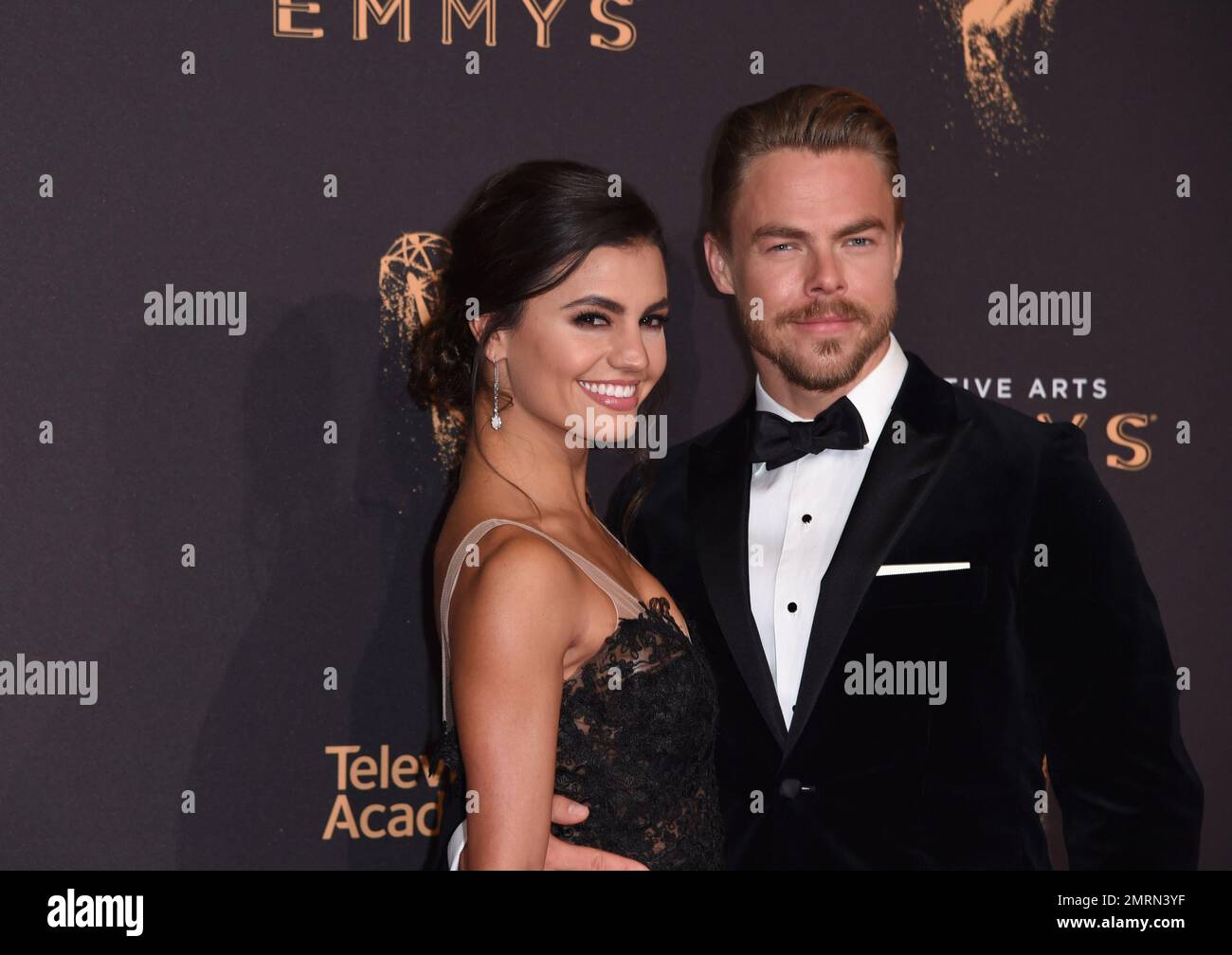 Hayley Erbert, left, and Derek Hough arrive at night one of the ...