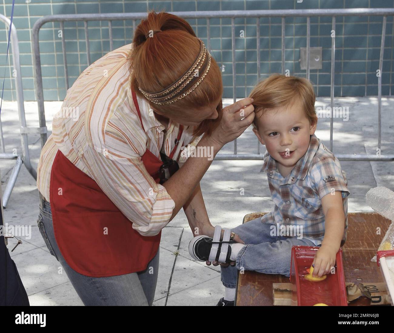Angie Everhart with son Kayden Bobby Everhart at the Los Angeles ...