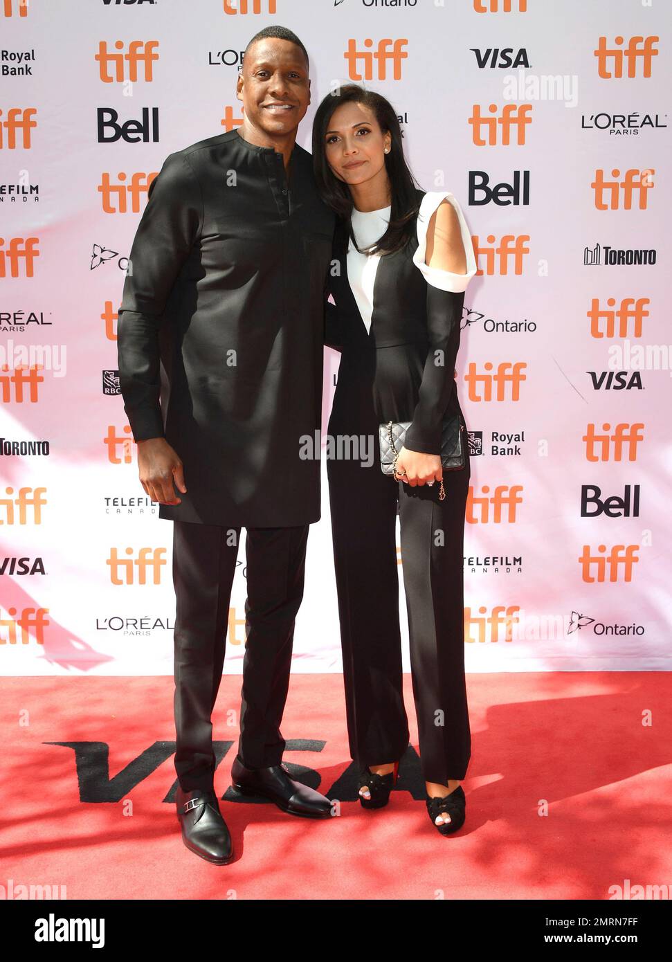 Toronto Raptors President Masai Ujiri, left, and Ramatu Ujiri attend a premiere for "The Carter ...