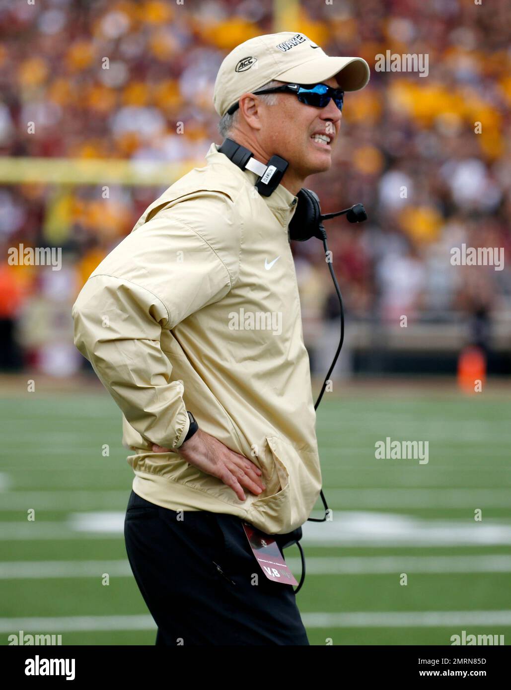 Wake Forest head coach Dave Clawson looks on from the sidelines during ...
