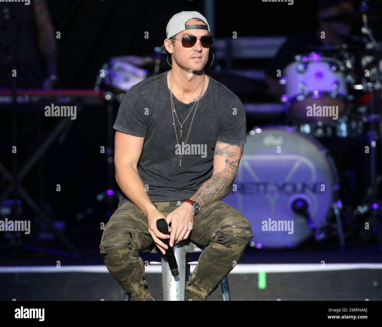 Brett Young performs during the You Look Good Tour at Verizon Wireless ...