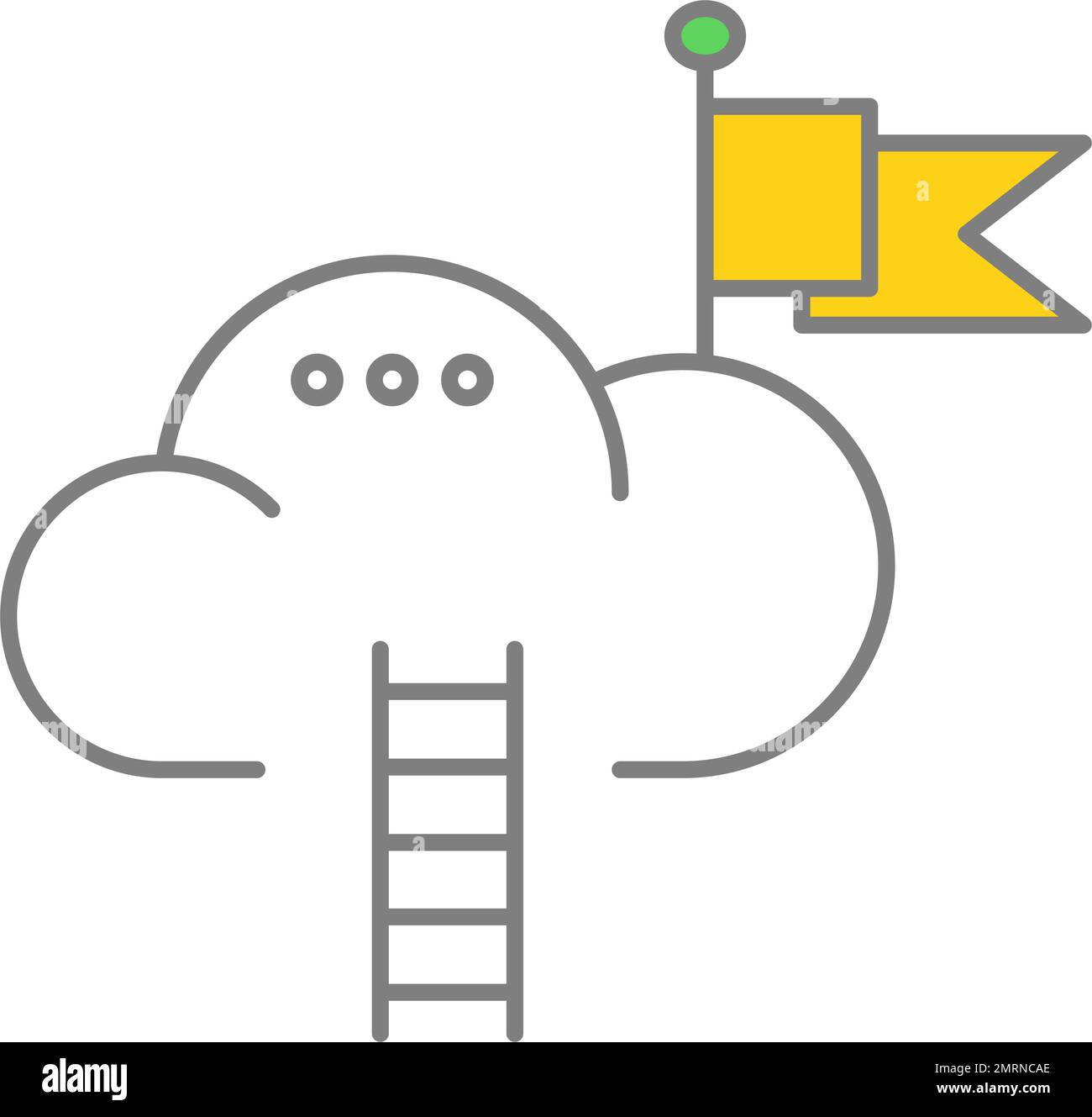 Cloud technology for online business process managing vector icon ...