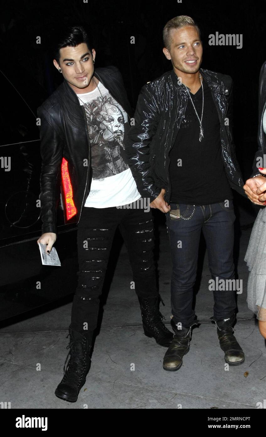 Adam Lambert and reported boyfriend Sauli Koskinen arrive at the Lady ...