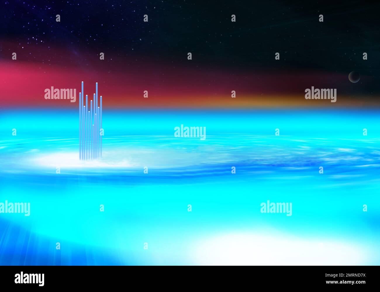 Celestial Art, building on ocean -outer space showing the beauty of ...