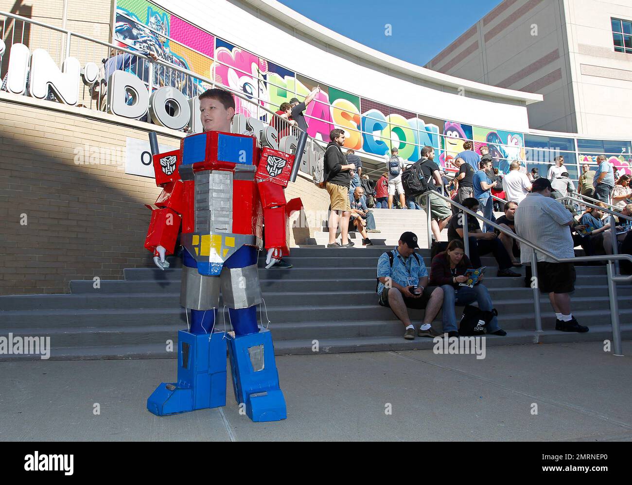 IMAGE DISTRIBUTED FOR HASBRO, INC. - Nicholas King dressed up as Optimus Prime as he waits for ...