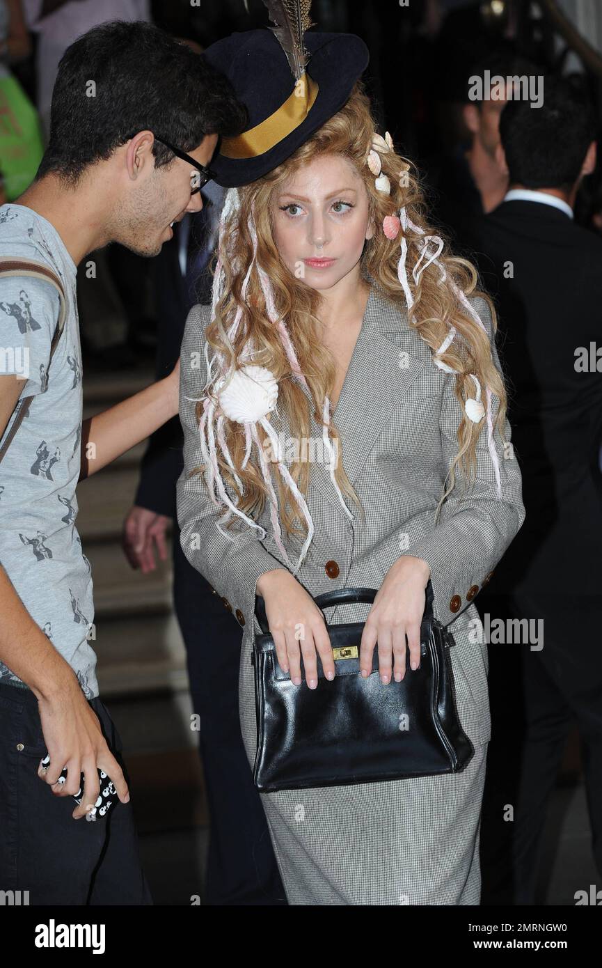 Lady Gaga was spotted leaving her London hotel wearing a conservative ...