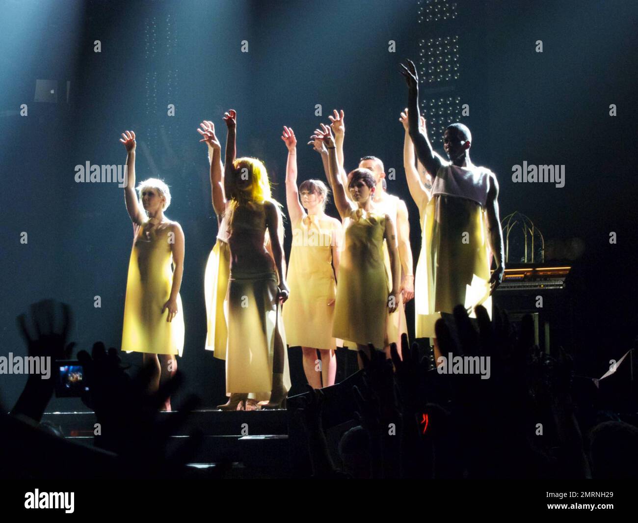 Performing with her backup dancers Lady Gaga belts out her tunes and ...