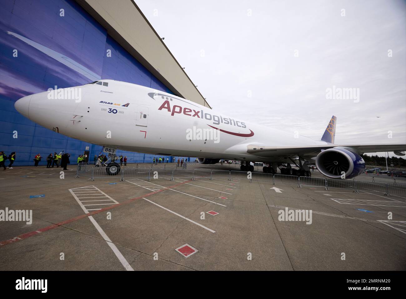The final Boeing 747 is displayed at the assembly plant during a ...