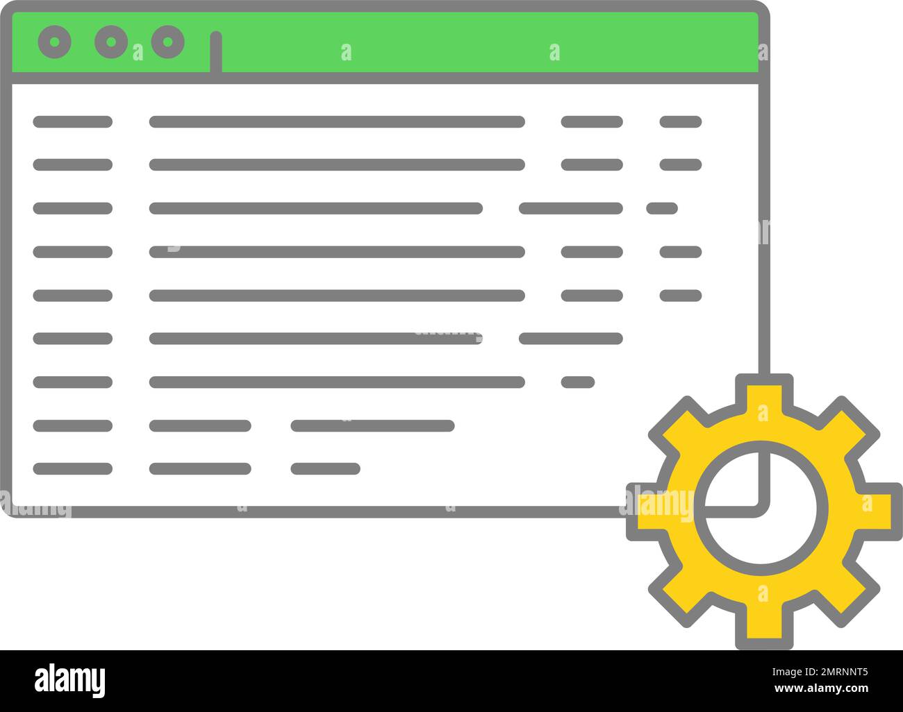 Application development process icon. Computer window and gear wheel ... Application development process icon. Computer window and gear wheel ...