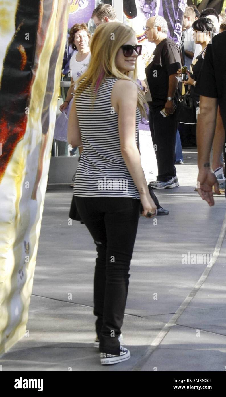 Avril Lavigne arrives at the NBA Finals Championship game between the ...