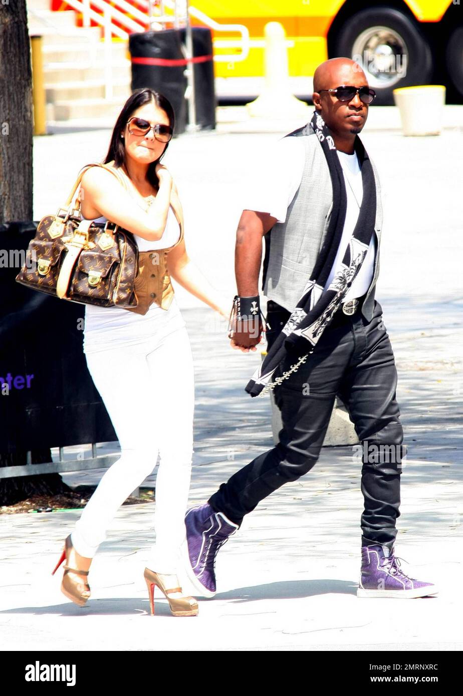 Damon Thomas arrives for the LA Lakers basketball game at the Staples ...