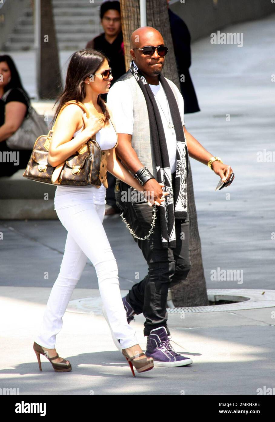 Damon Thomas arrives for the LA Lakers basketball game at the Staples ...