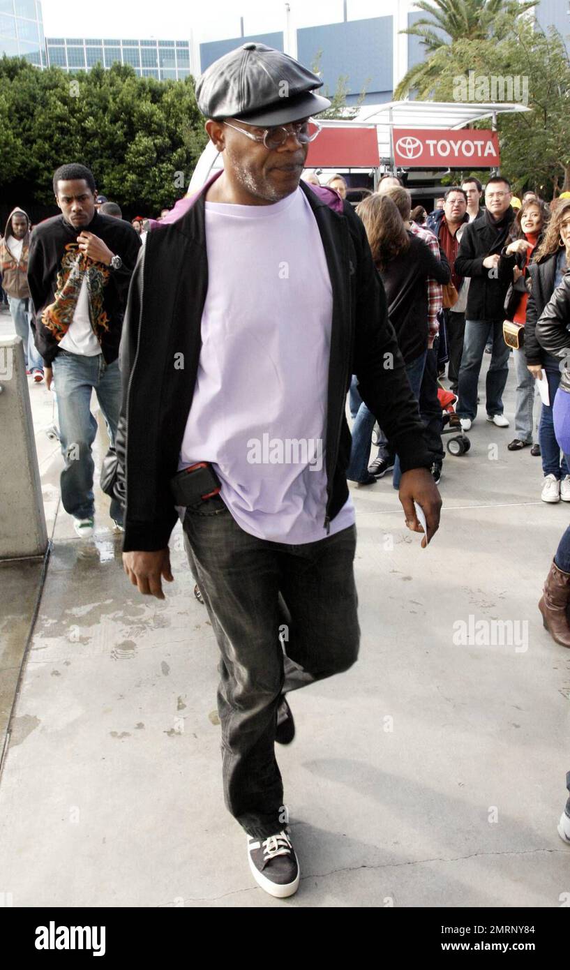 Samuel L. Jackson arrives at the Staples Center for the Los Angeles ...