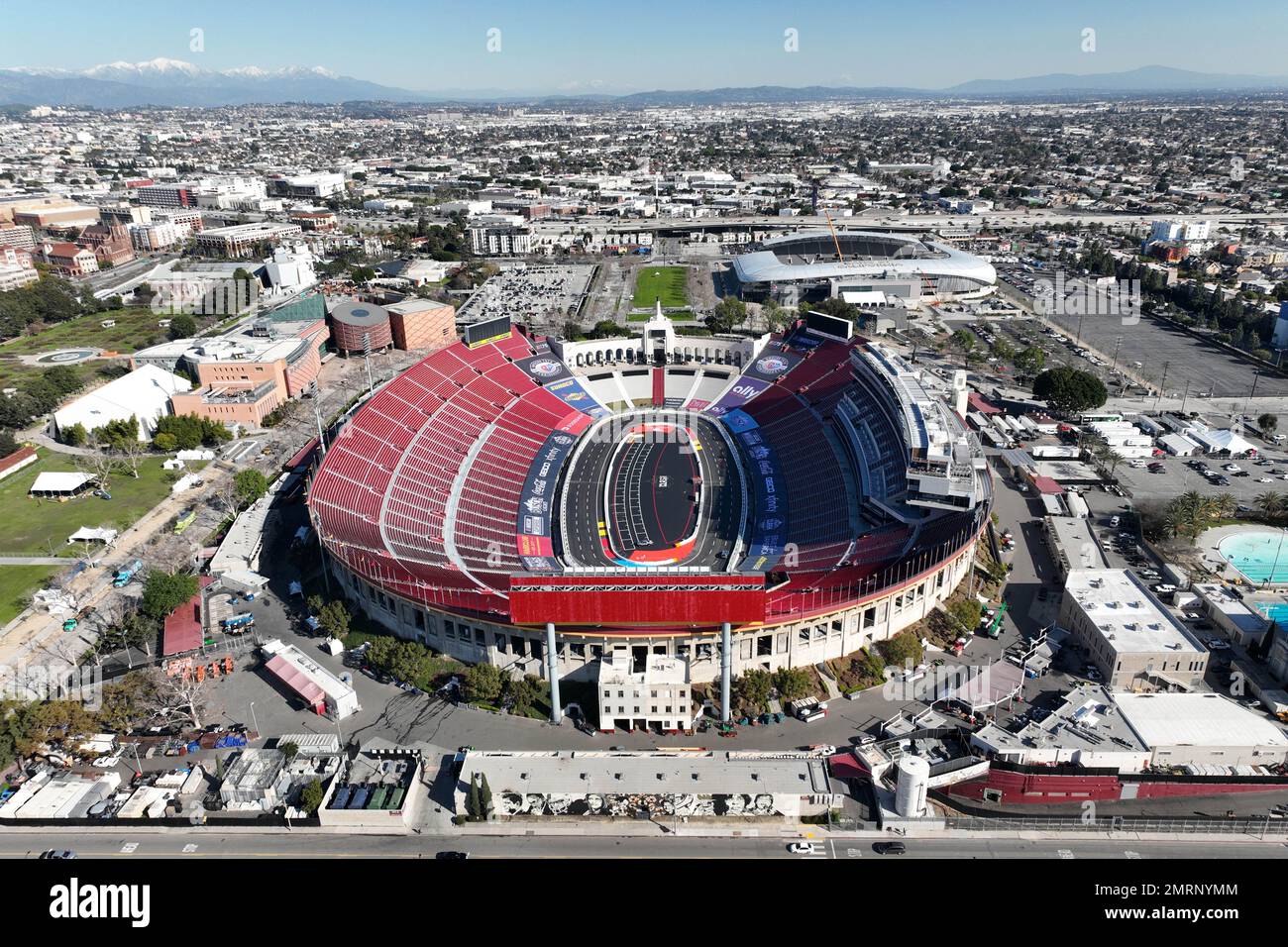 Prior to nascar busch light clash at coliseum hi-res stock photography ...