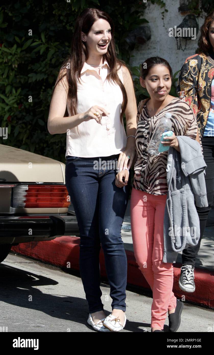 Singer Lana Del Rey greets fans outside the Chateau Marmont. The 26 ...