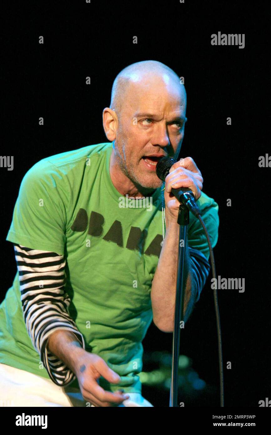 R.E.M. performs at the Langerado Music Festival on the Big Cypress ...