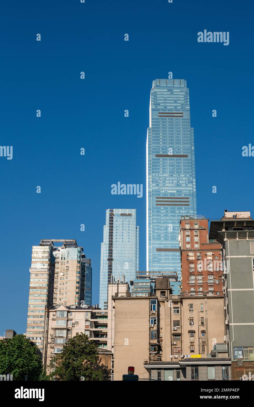 Changsha gold center under the background of those old street Stock ...