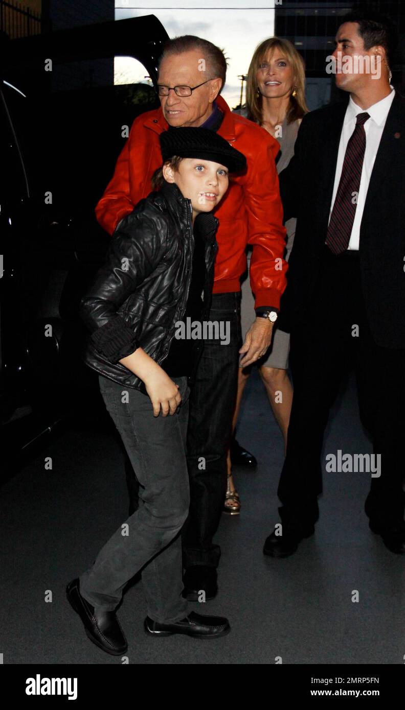 Larry King and son Chance King arrive at the CNN building prior to the ...