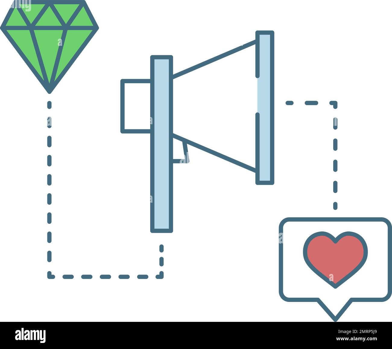 Influence inbound marketing follower attraction flat vector icon ...