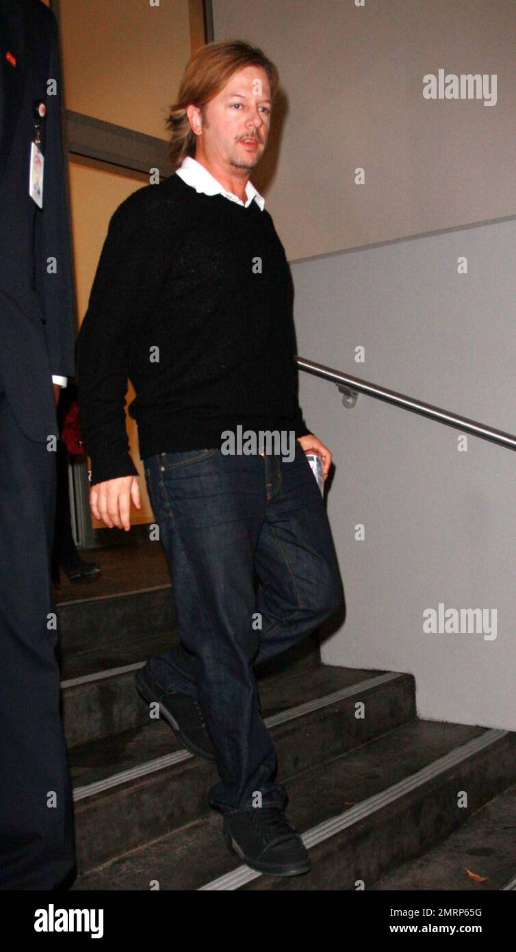 David Spade at CNN studios in Hollywood for Larry King's Haiti Telethon ...