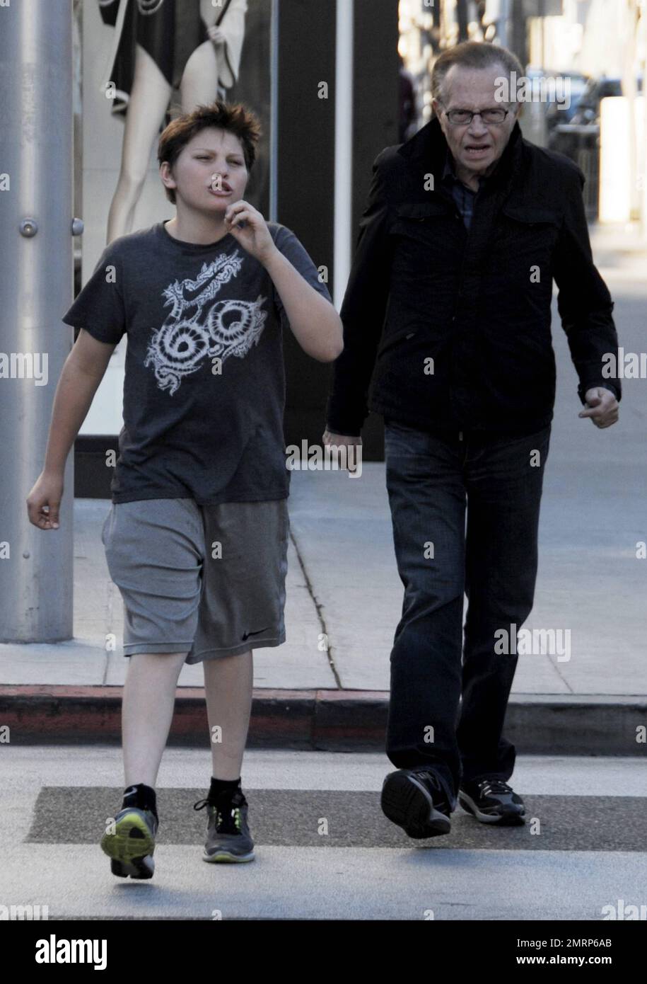 TV personality Larry King and his son Chance were seen out and about in ...
