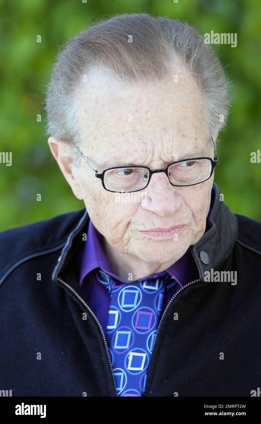 Former CNN talk show host Larry King wears his tie partially tied as he ...