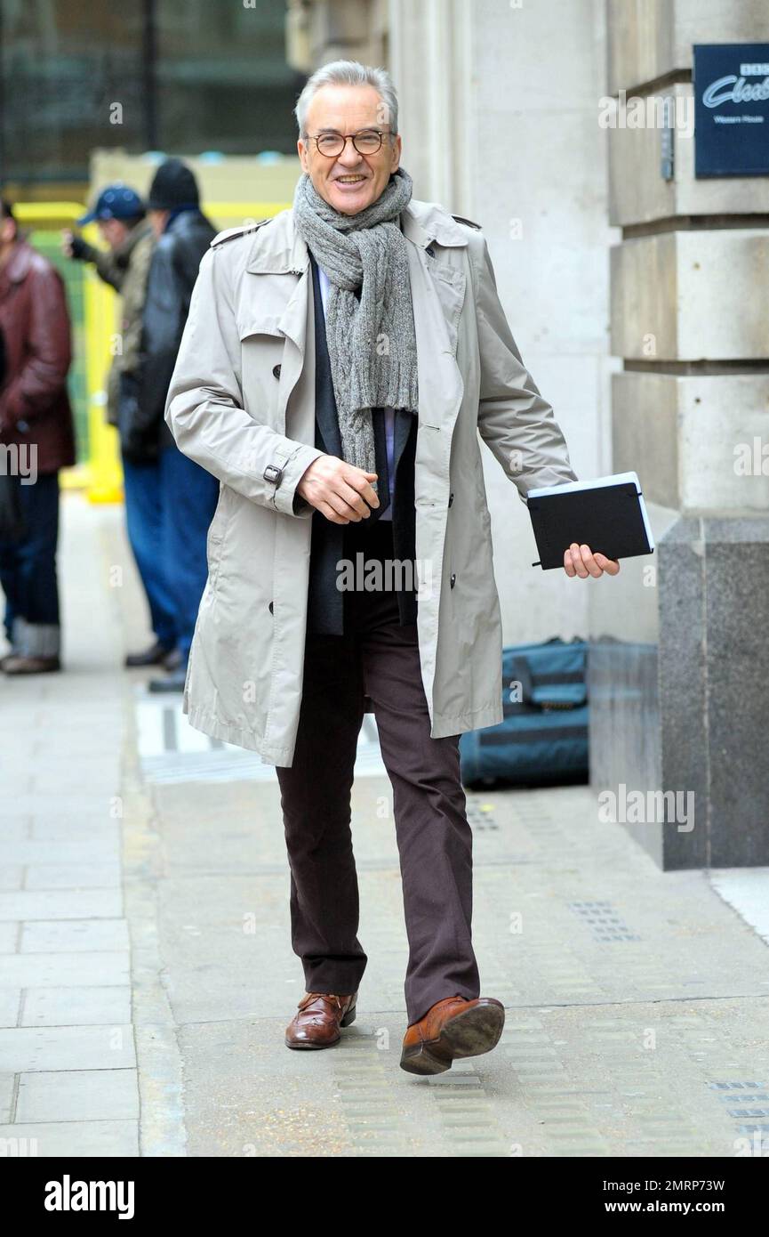 Actor Larry Lamb is all smiles as he arrives at the BBC in London, UK ...