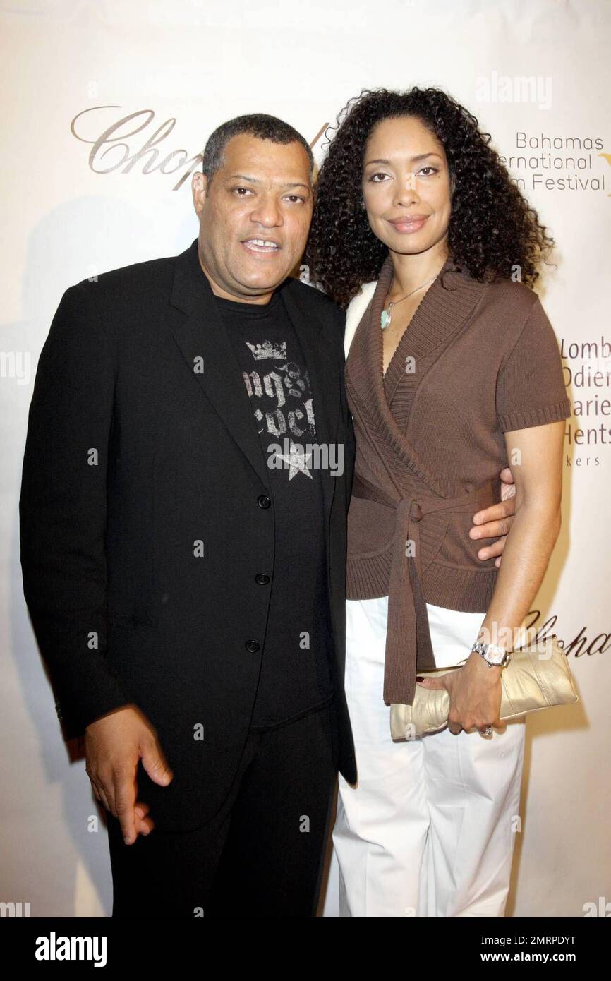 Laurence Fishburne And His Wife Gina Torres Attend A Ceremony At The