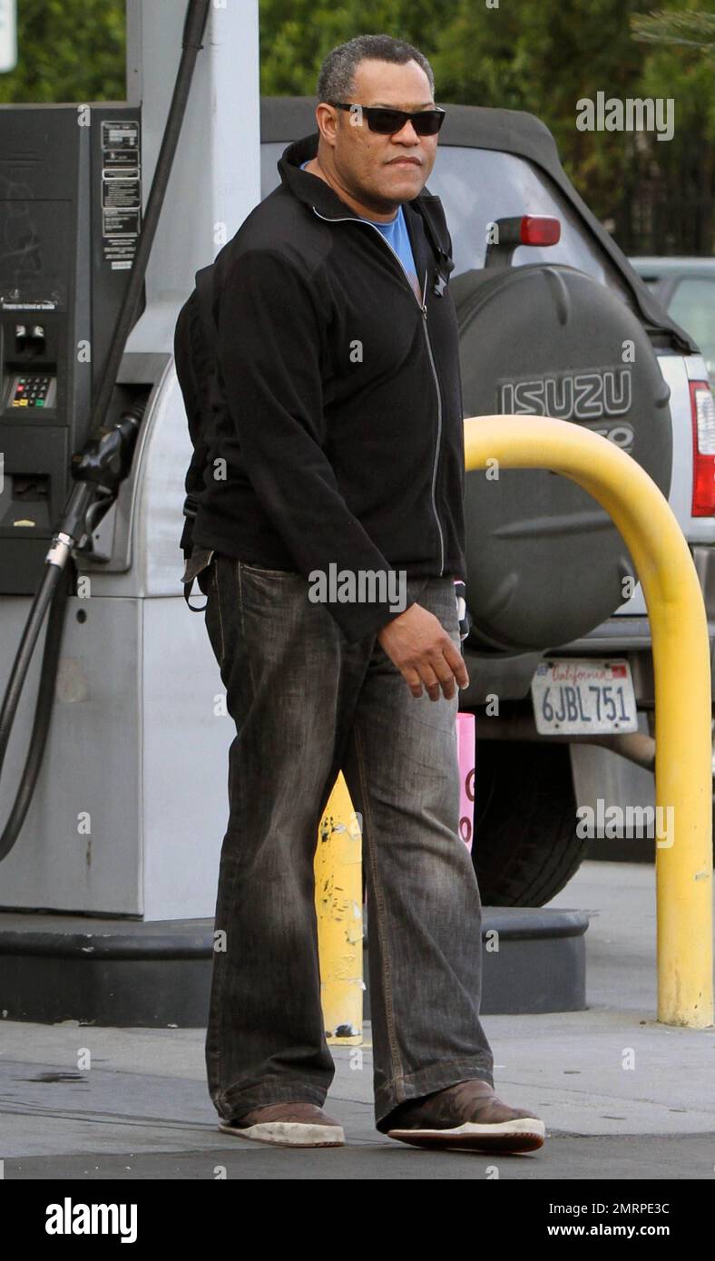 EXCLUSIVE!! Actor Laurence Fishburne looks frustrated as he waits for a ...