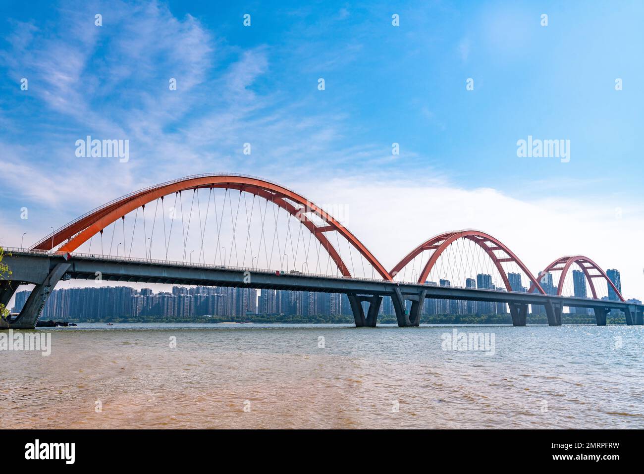 Changsha xiangjiang river scenery FuYuan road bridge Stock Photo - Alamy
