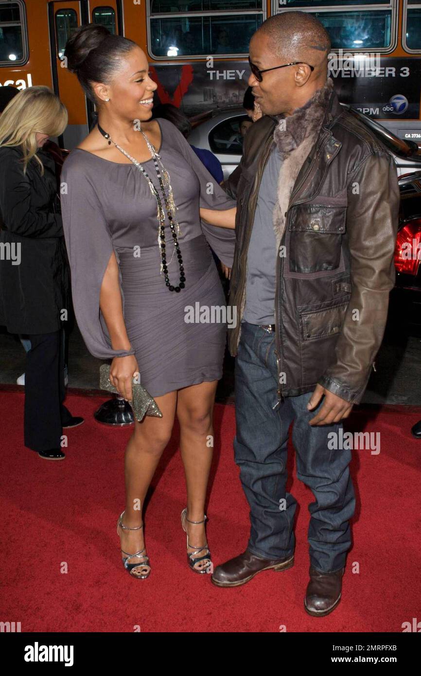 Jamie Foxx and Sanna Lathan at the premiere of Law Abiding Citizen at ...