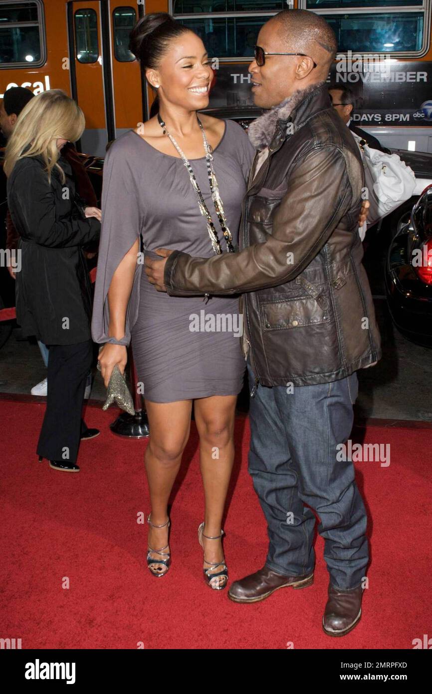 Jamie Foxx and Sanna Lathan at the premiere of Law Abiding Citizen at ...