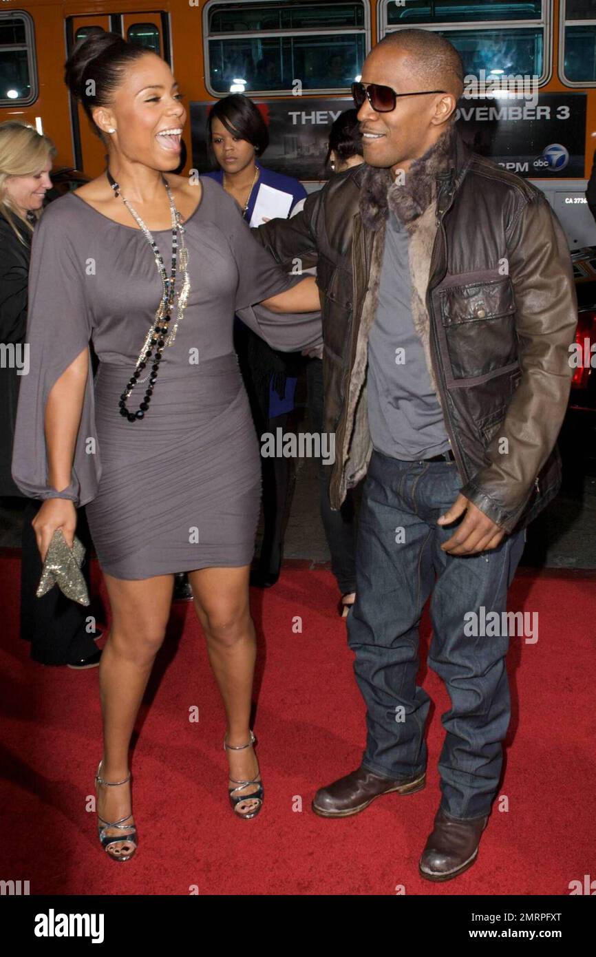 Jamie Foxx and Sanna Lathan at the premiere of Law Abiding Citizen at ...