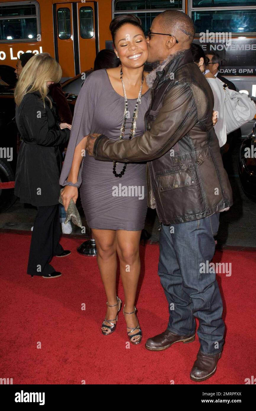 Jamie Foxx and Sanna Lathan at the premiere of Law Abiding Citizen at ...